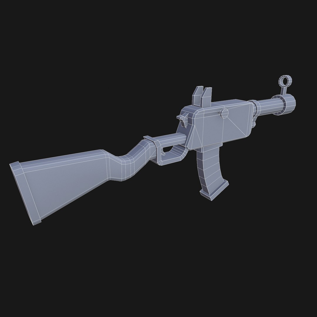 3d Cartoon Rifle Model
