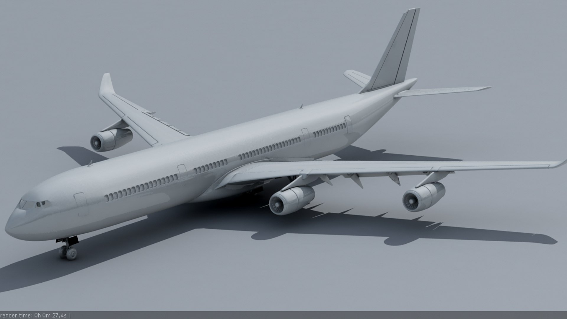 3ds Airbus A-340 Plane