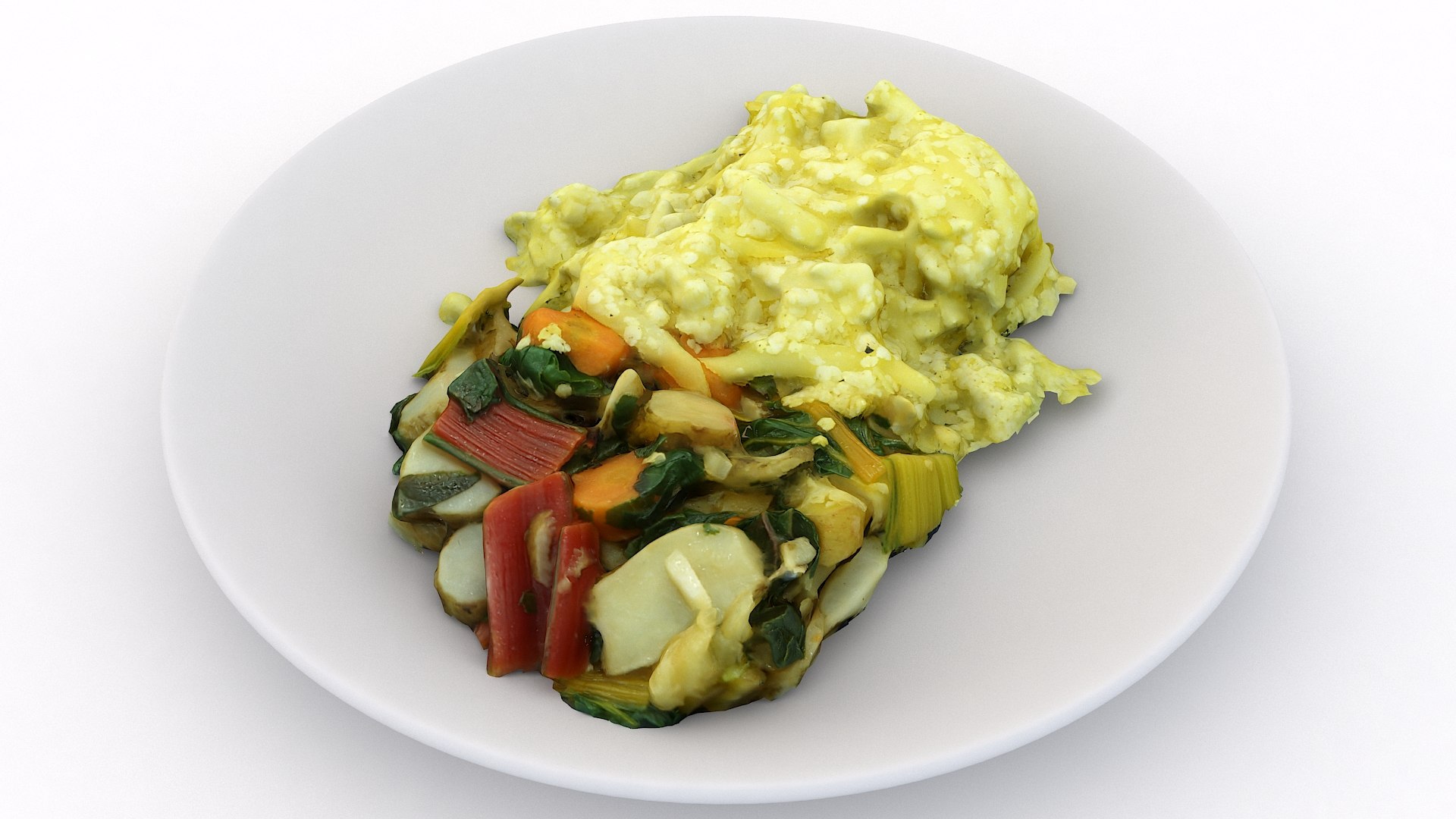 3D Vegetarian Lunch Meal Plate - TurboSquid 1511672