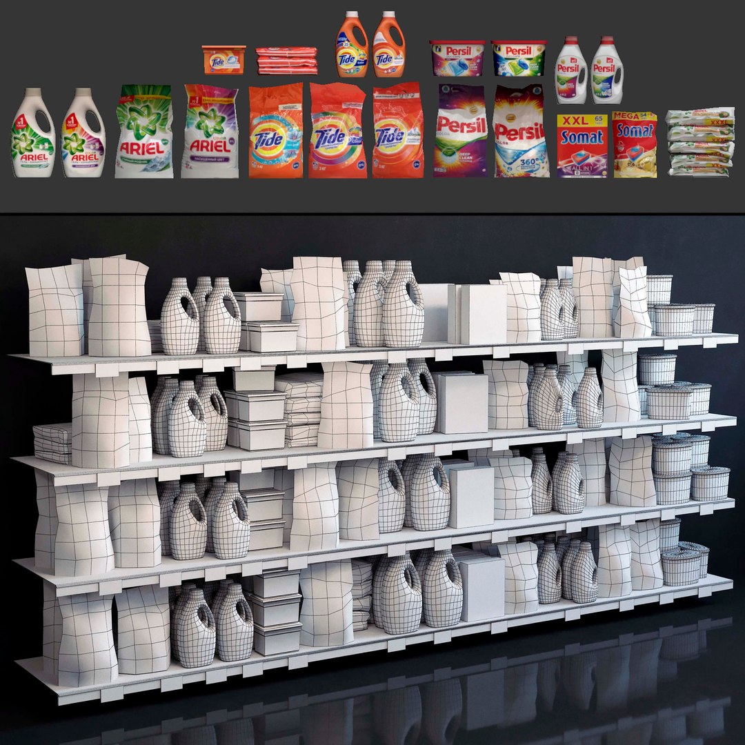 3D Showcase 009 Washing Powder Model - TurboSquid 1465000