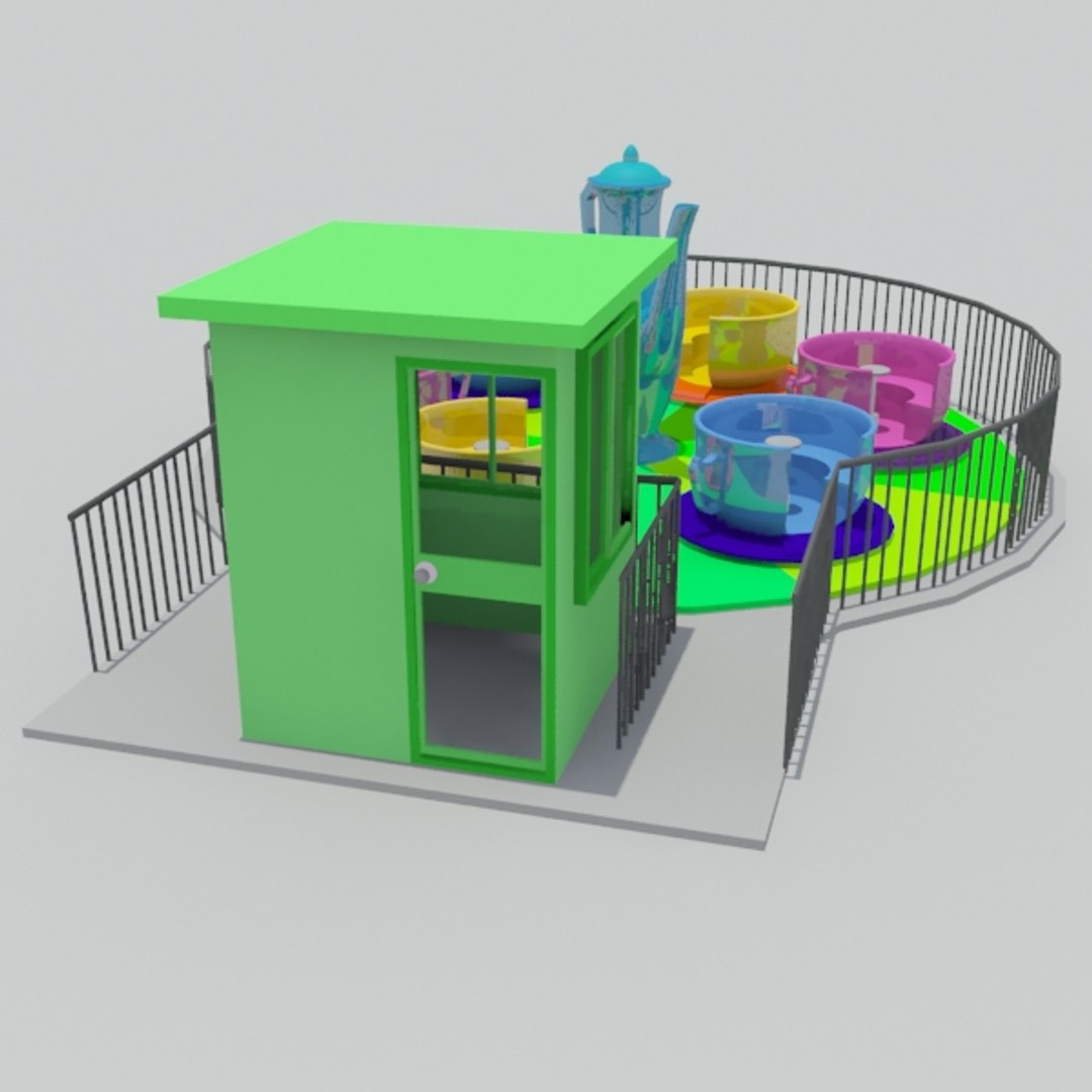 Tea Cup Ride Model - TurboSquid 1241891