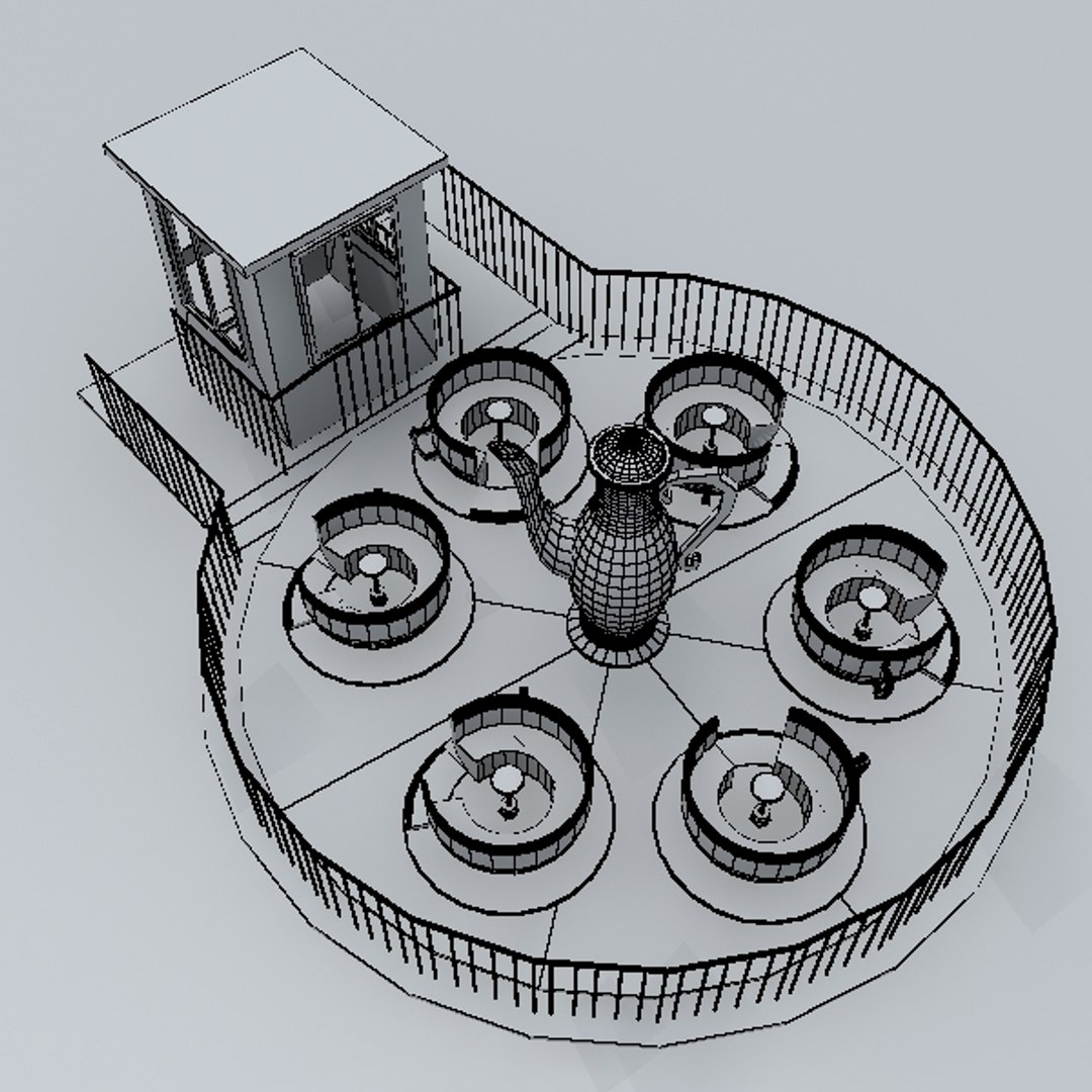 Tea Cup Ride Model - TurboSquid 1241891