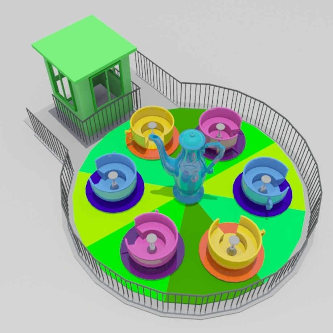 Tea Cup Ride Model - TurboSquid 1241891