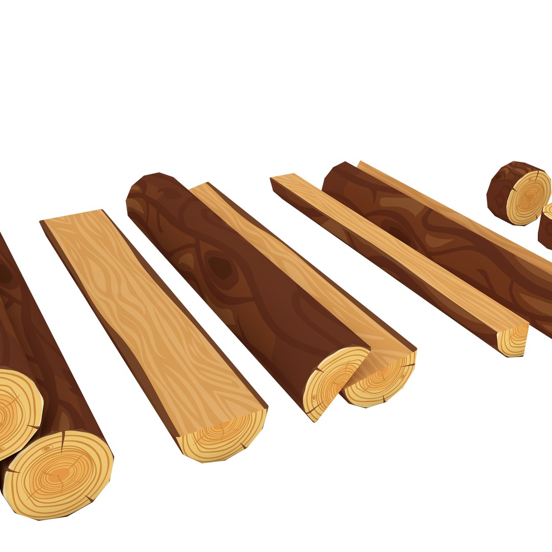 Cartoon Wood Trunks 3D Model - TurboSquid 1476631