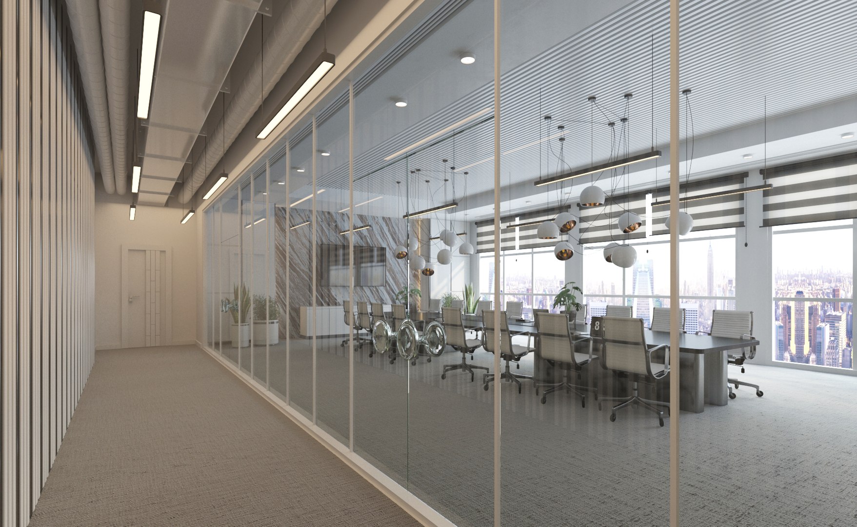 3D Modern Conference Board Room Interior Model - TurboSquid 2400208