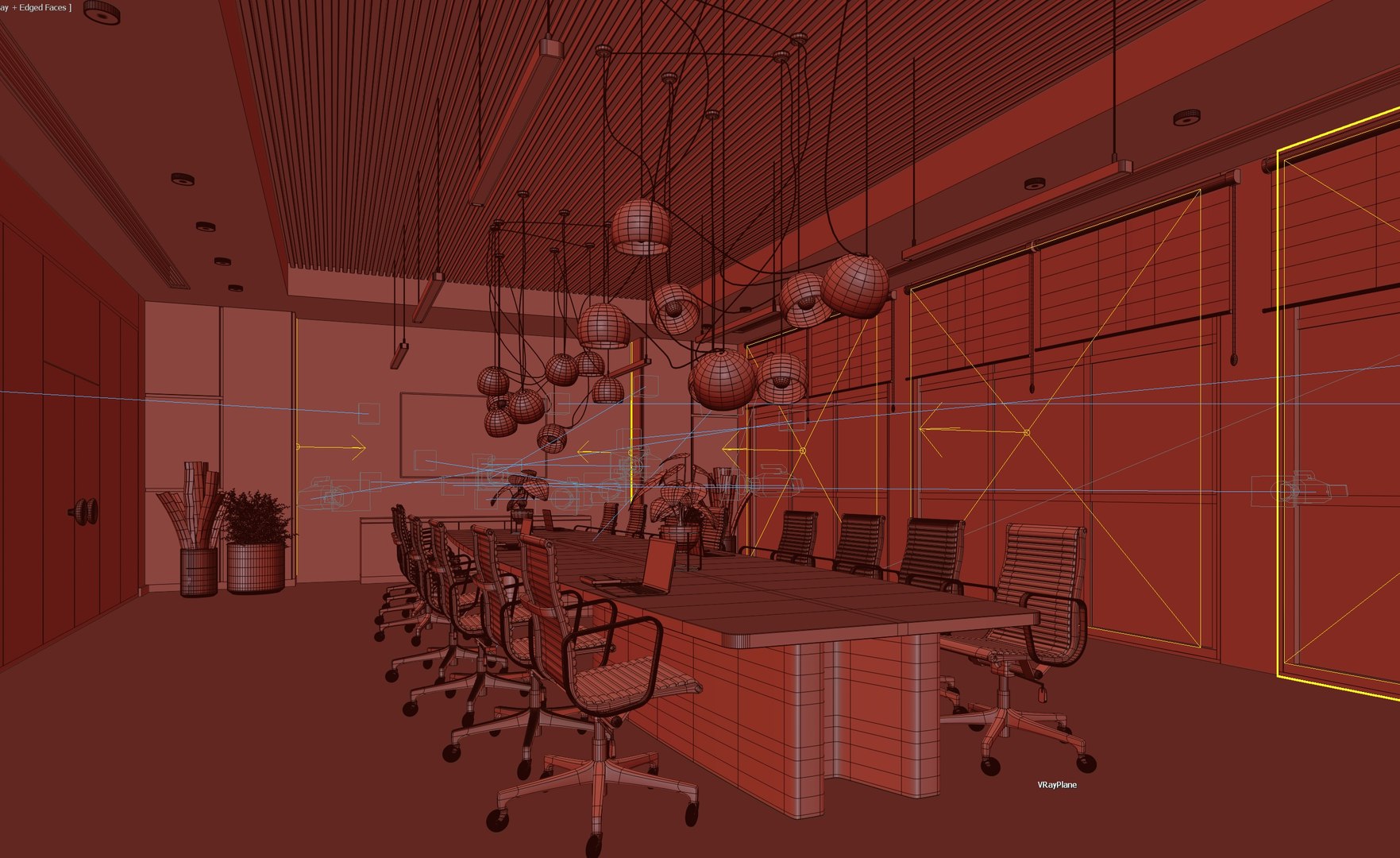 3D Modern Conference Board Room Interior Model - TurboSquid 2400208