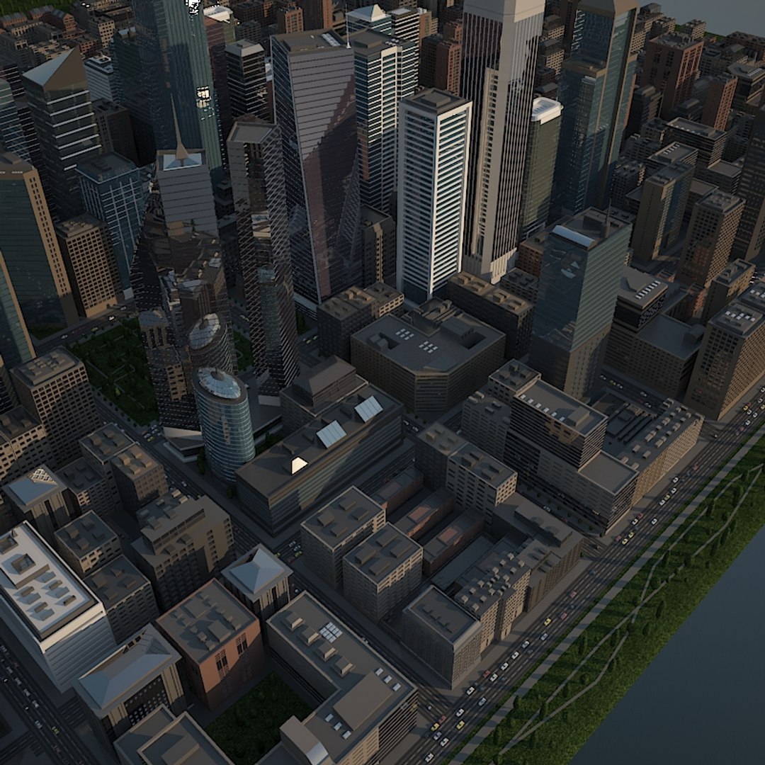 Cityscape City Buildings 3d Model