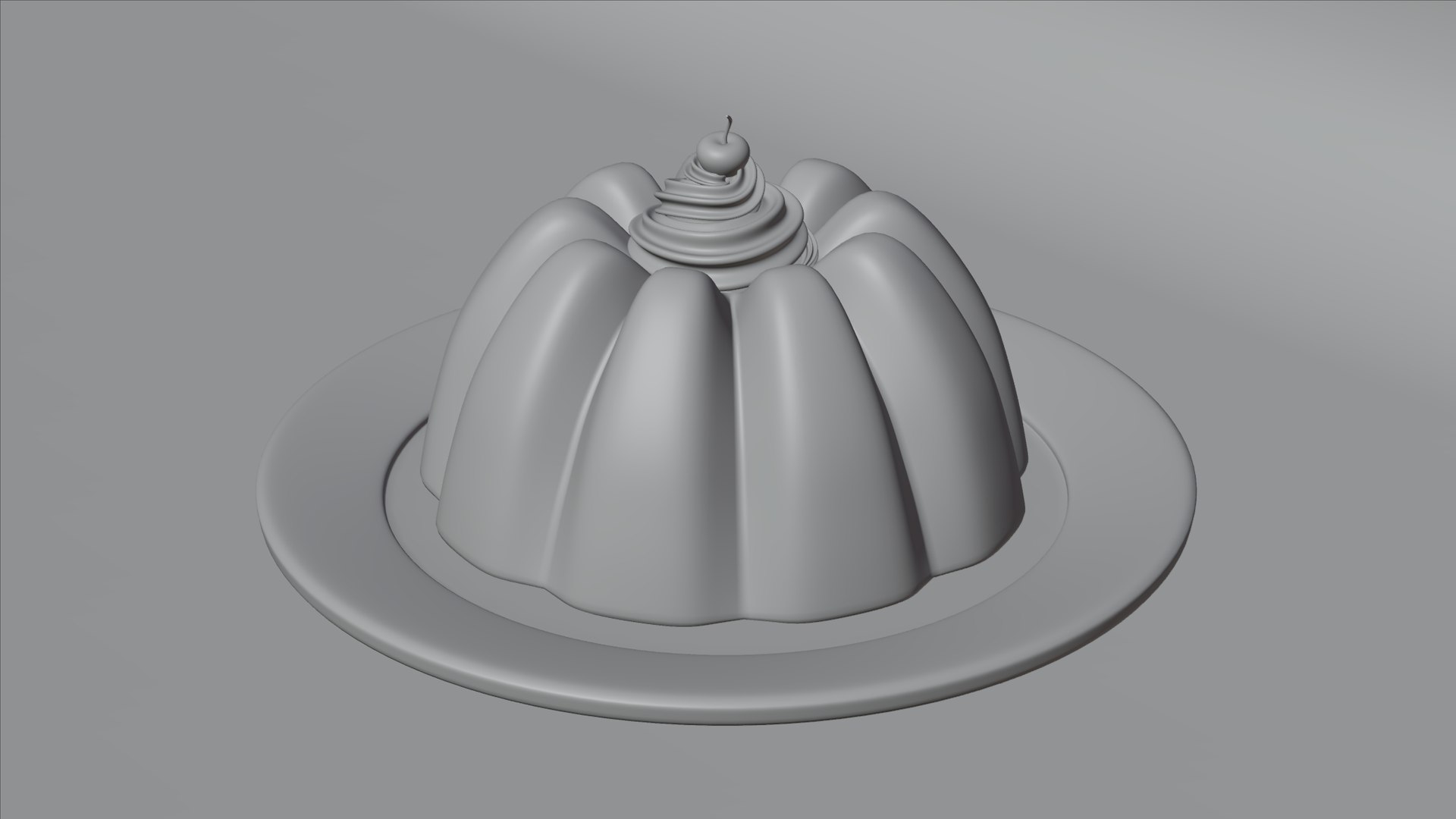 Jello Plate with Whip Cream Cherry 3D model - TurboSquid 2147056