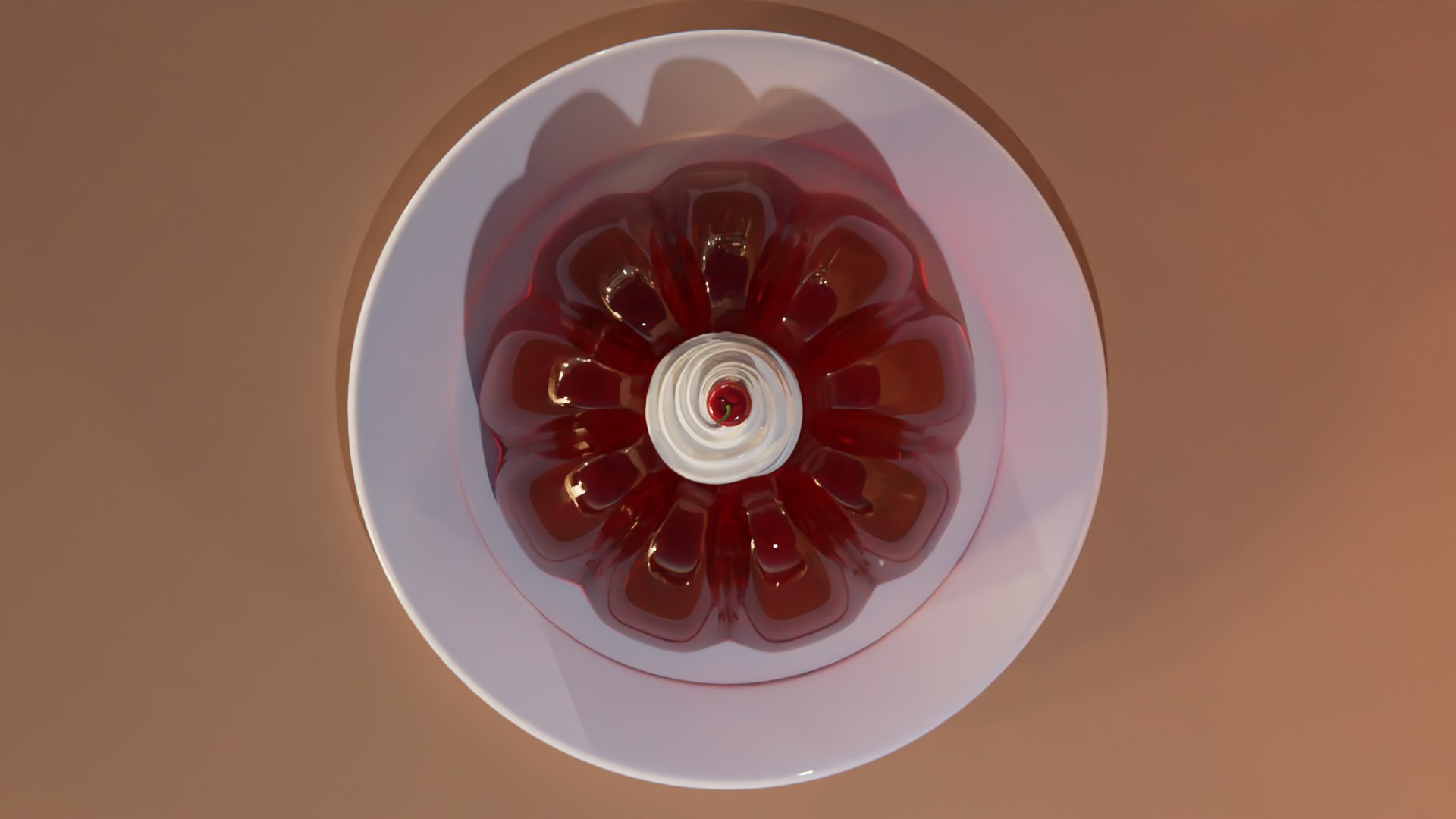 Jello Plate with Whip Cream Cherry 3D model - TurboSquid 2147056