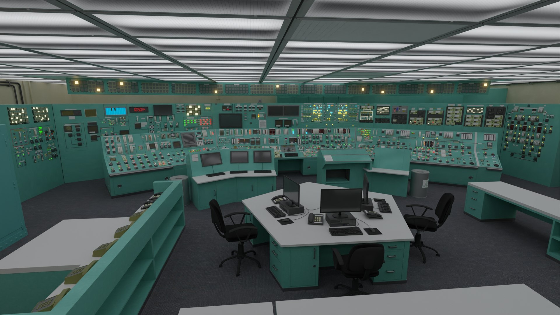 Control Room Nuclear Power 3D - TurboSquid 1610955