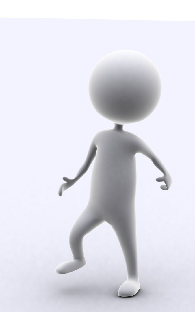 White Stickman 3d Model