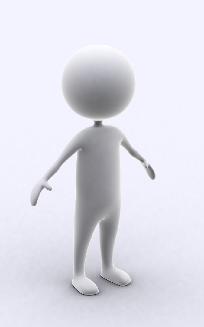 White Stickman 3d Model