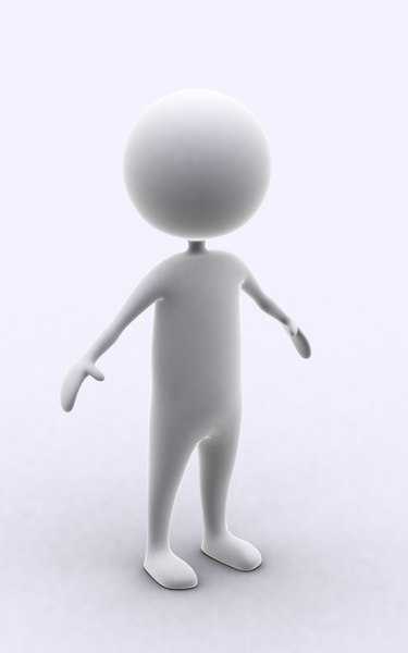 white stickman 3d model
