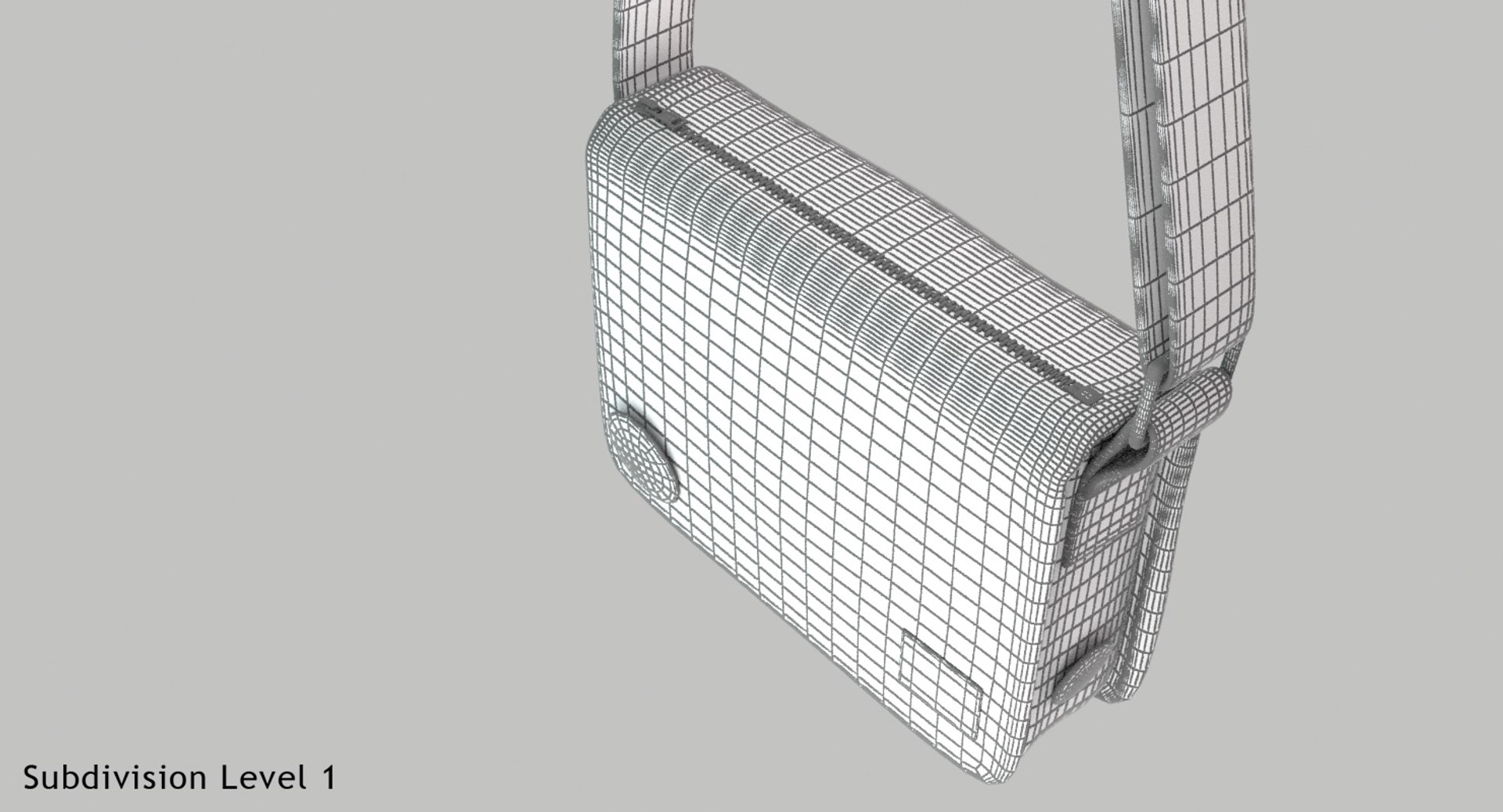 3d model student messenger bag 1