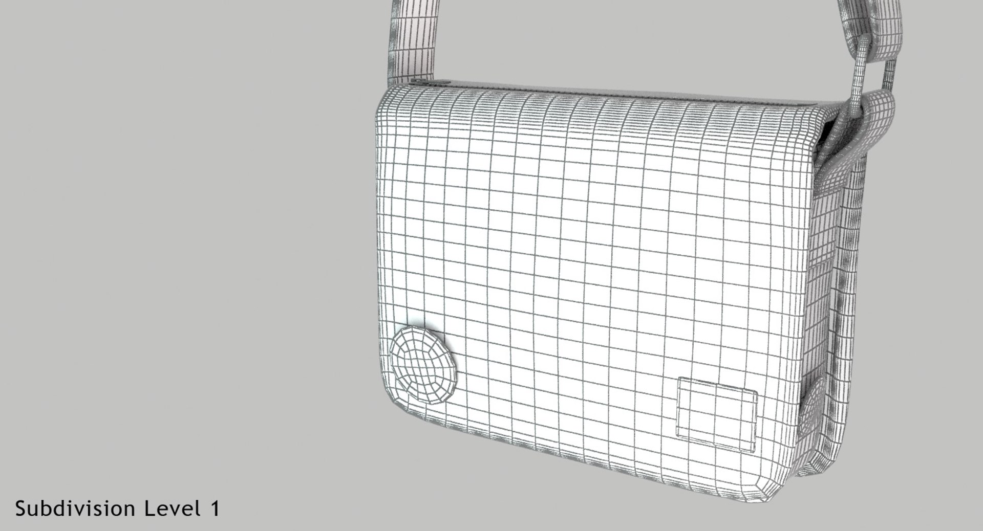 3d model student messenger bag 1