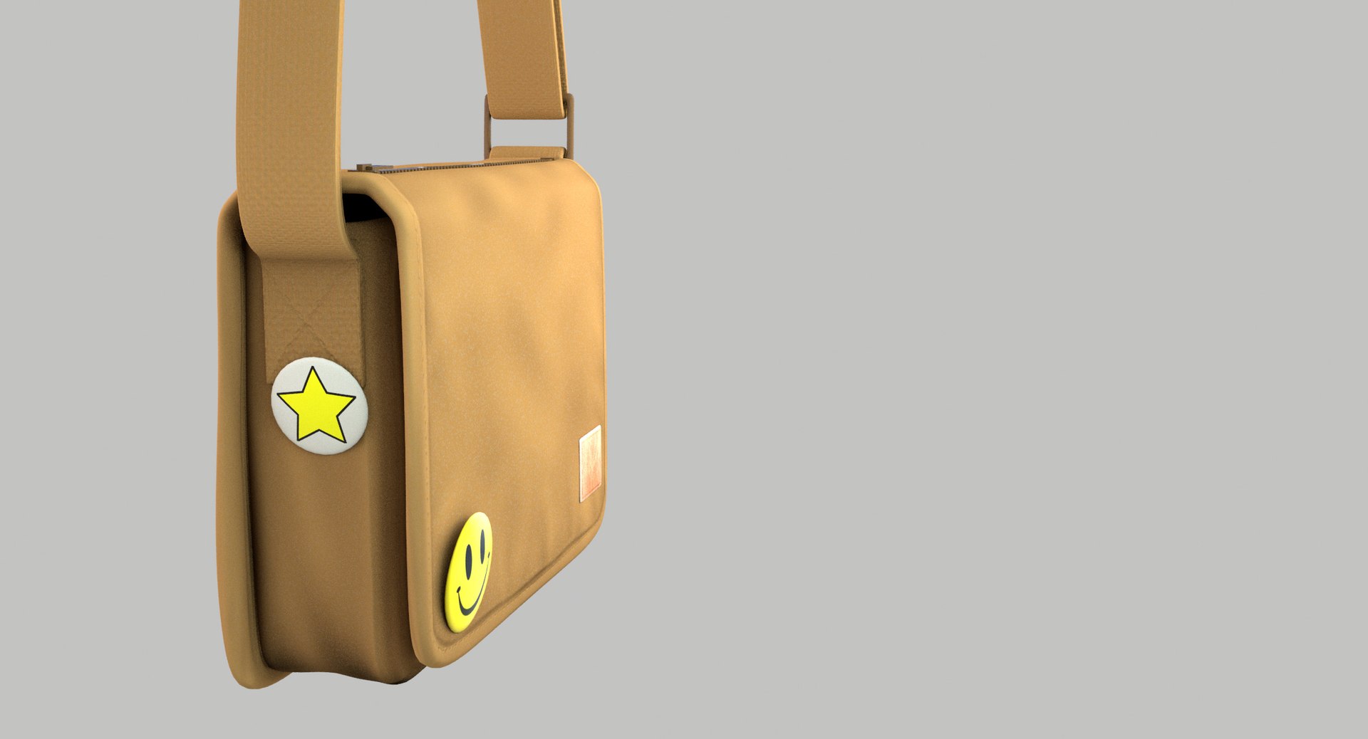 3d model student messenger bag 1
