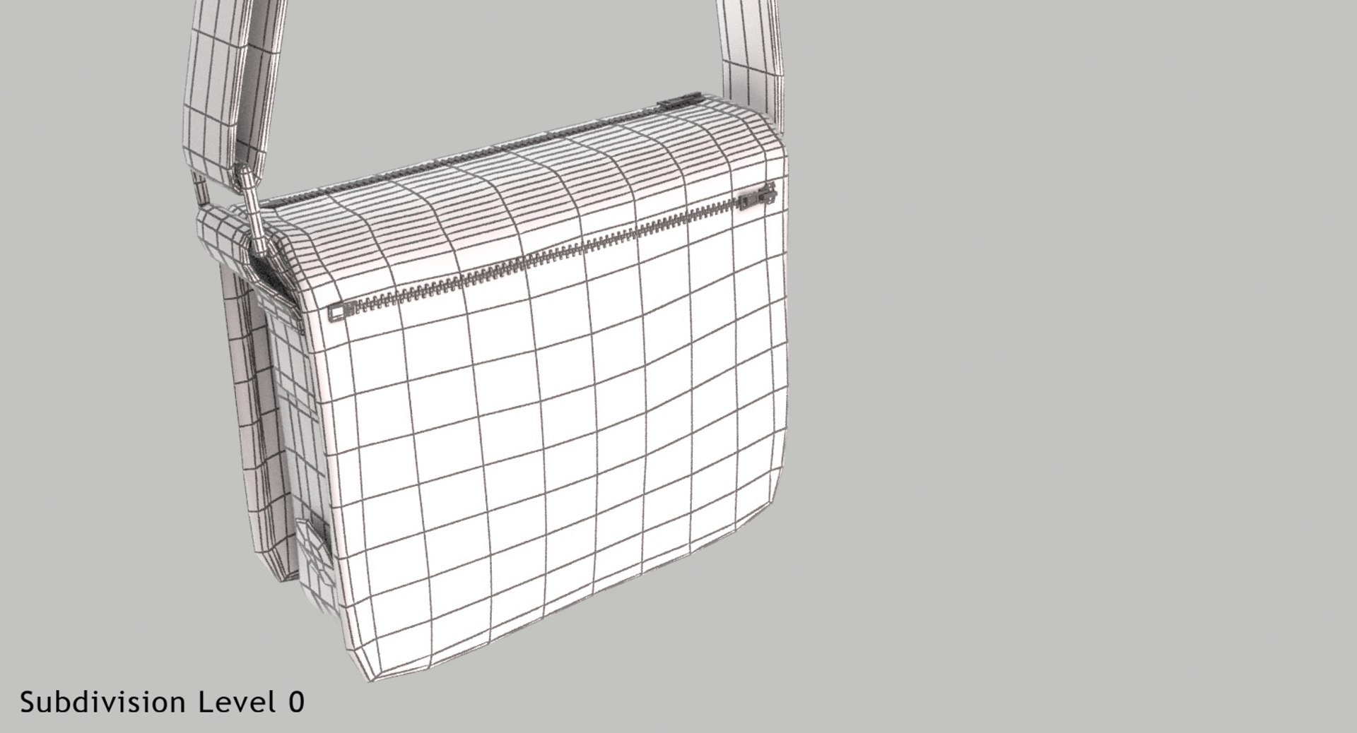 3d model student messenger bag 1