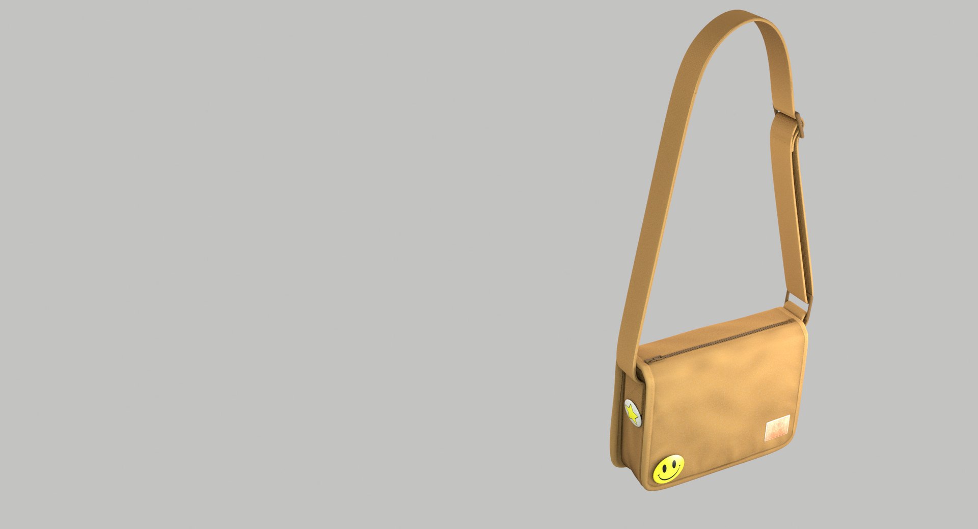 3d model student messenger bag 1