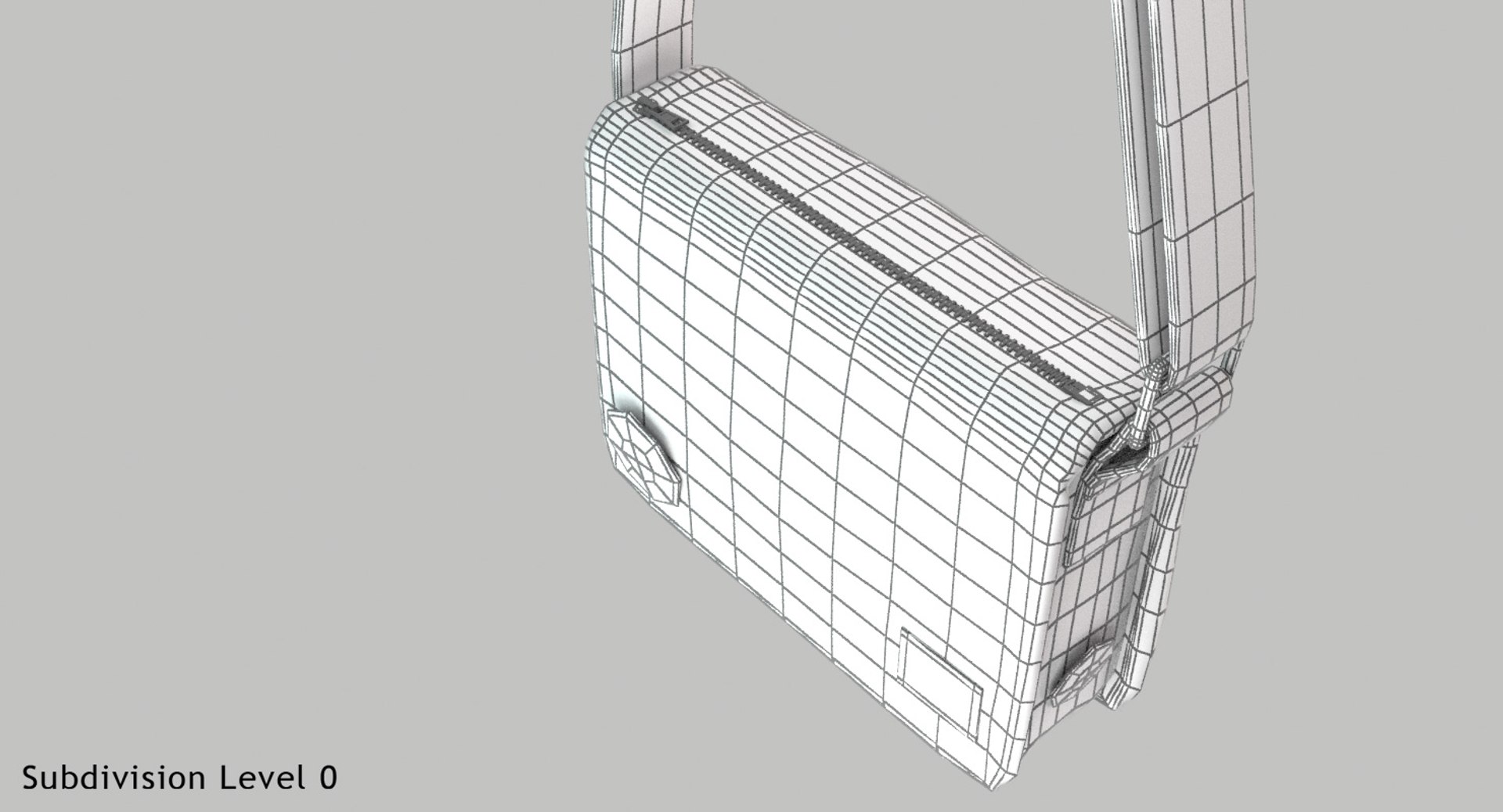 3d model student messenger bag 1