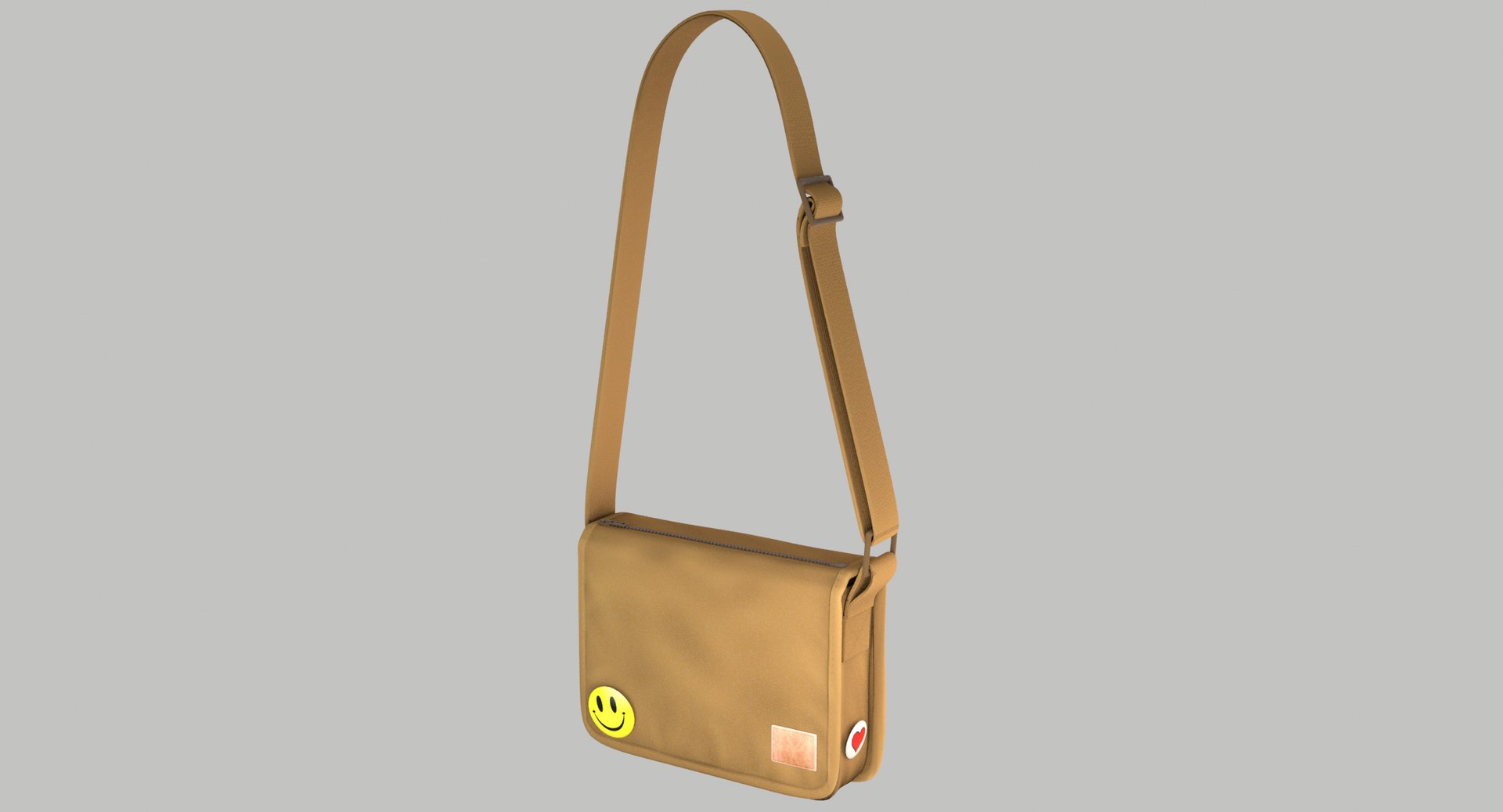 3d model student messenger bag 1