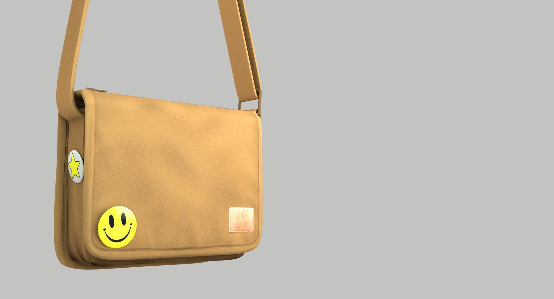 3d model student messenger bag 1