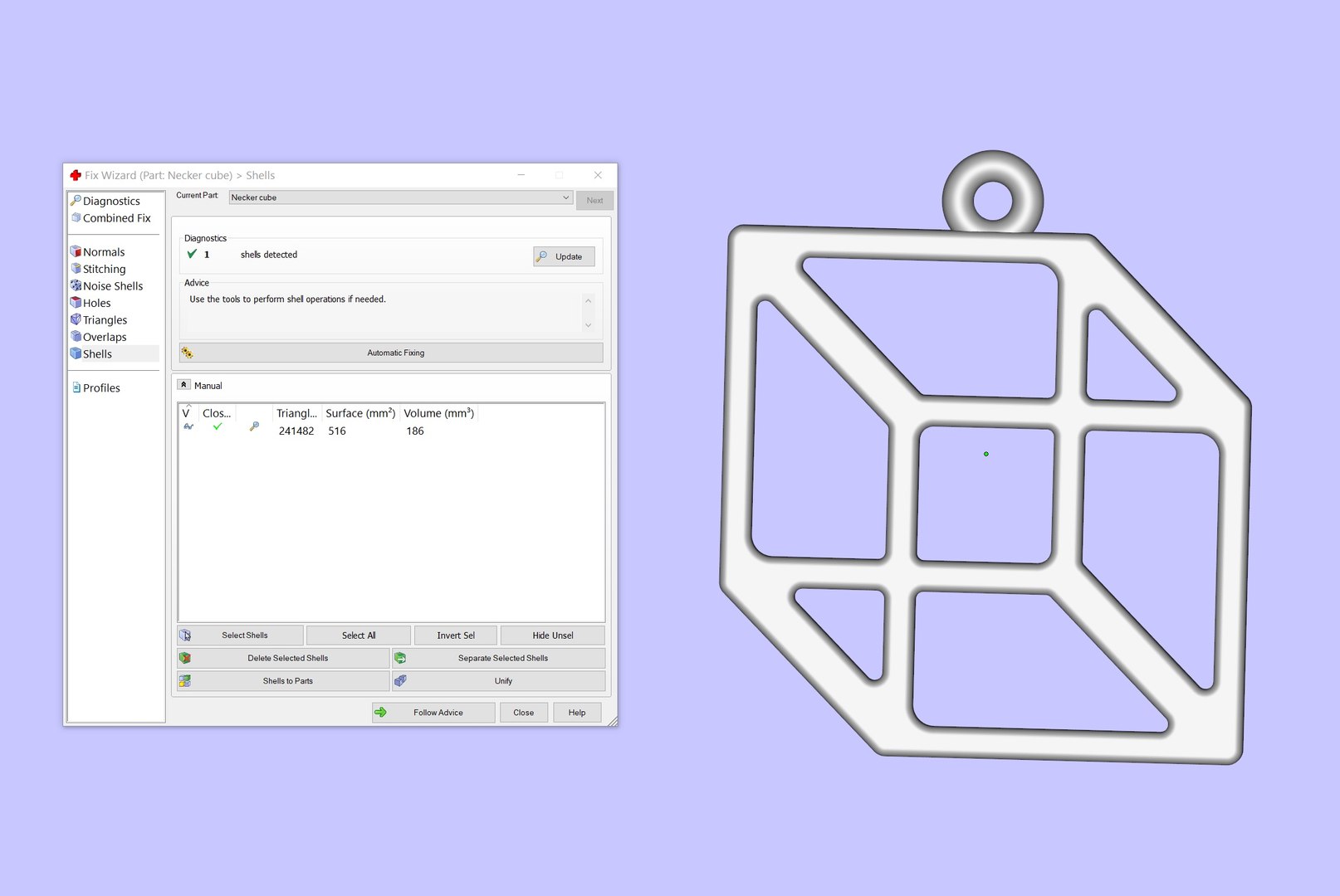 Necker Cube Pendant 3D Model - TurboSquid 1557554