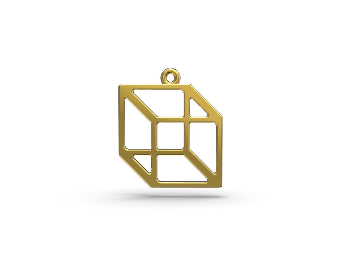 Necker Cube Pendant 3D Model - TurboSquid 1557554