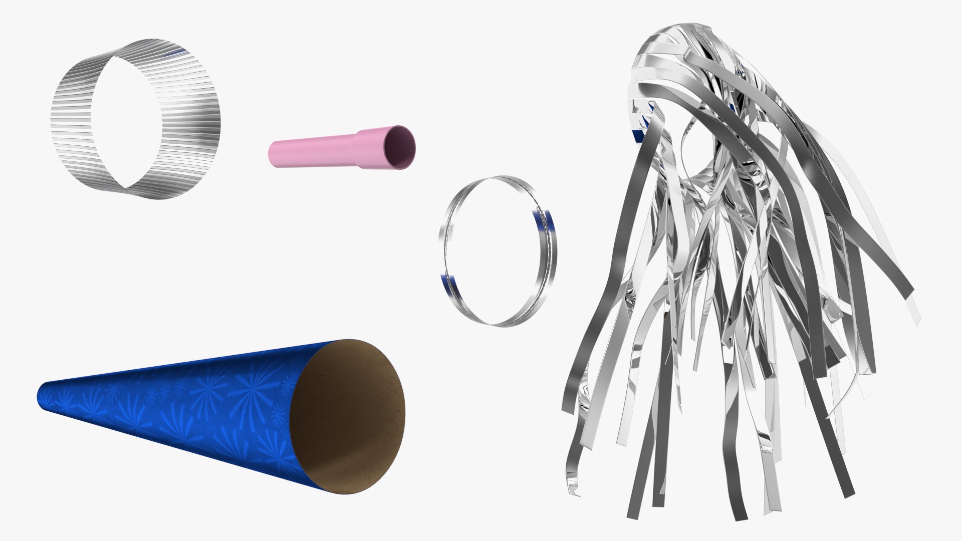 3D Foil Party Blower Blue Model - TurboSquid 2120482