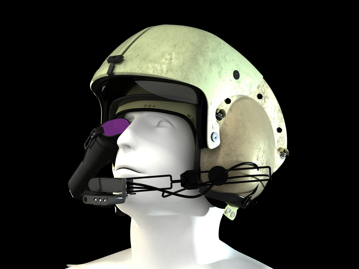 3ds apache ah-64 pilot helmet