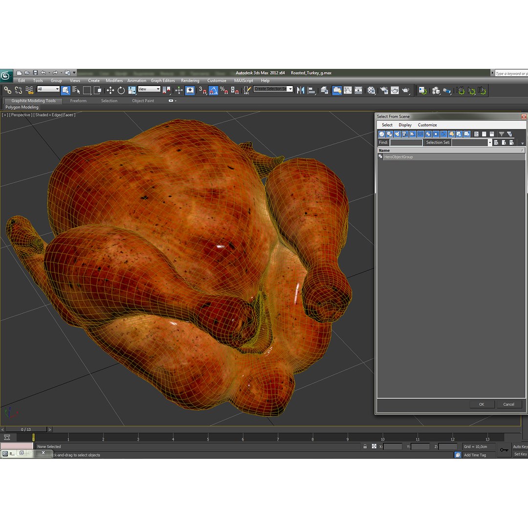 roasted turkey modeled 3d model