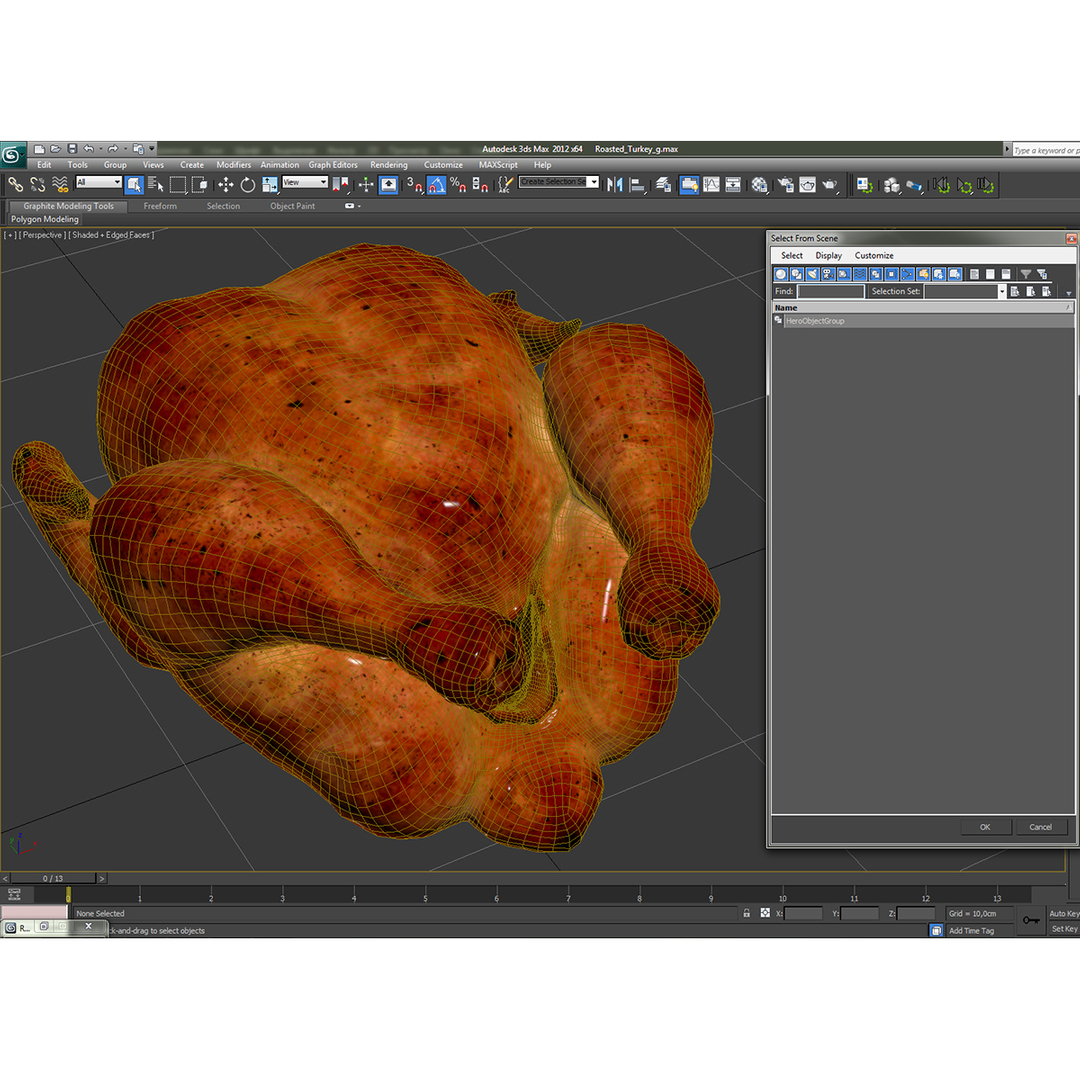 roasted turkey modeled 3d model