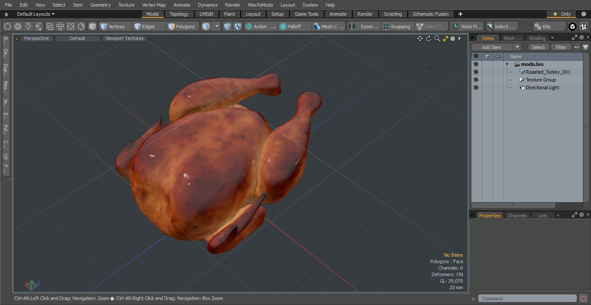 roasted turkey modeled 3d model