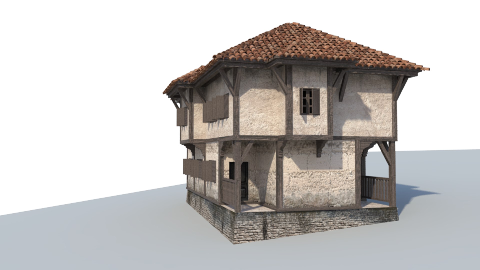 3d 3 Houses Model