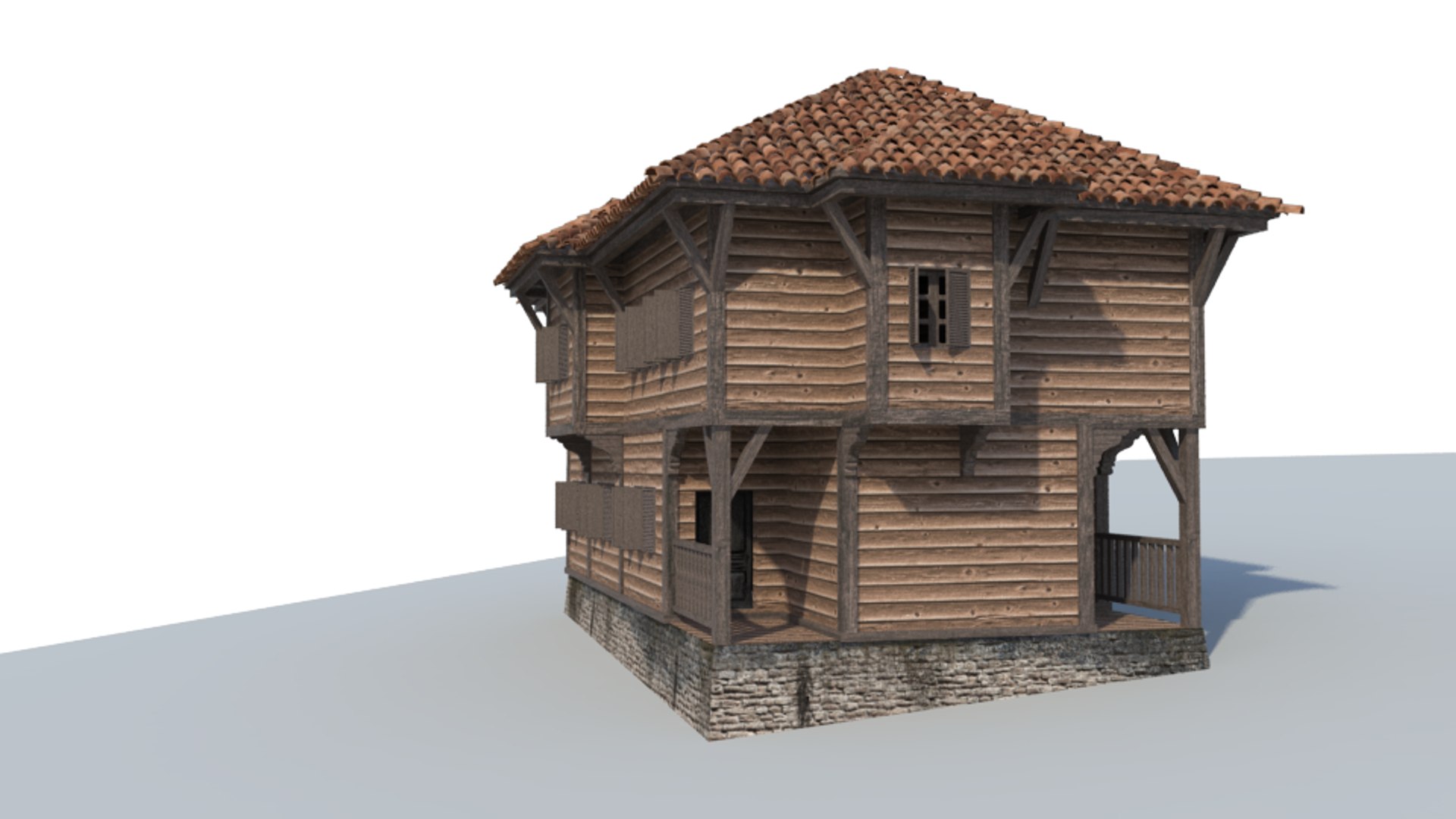 3d 3 Houses Model