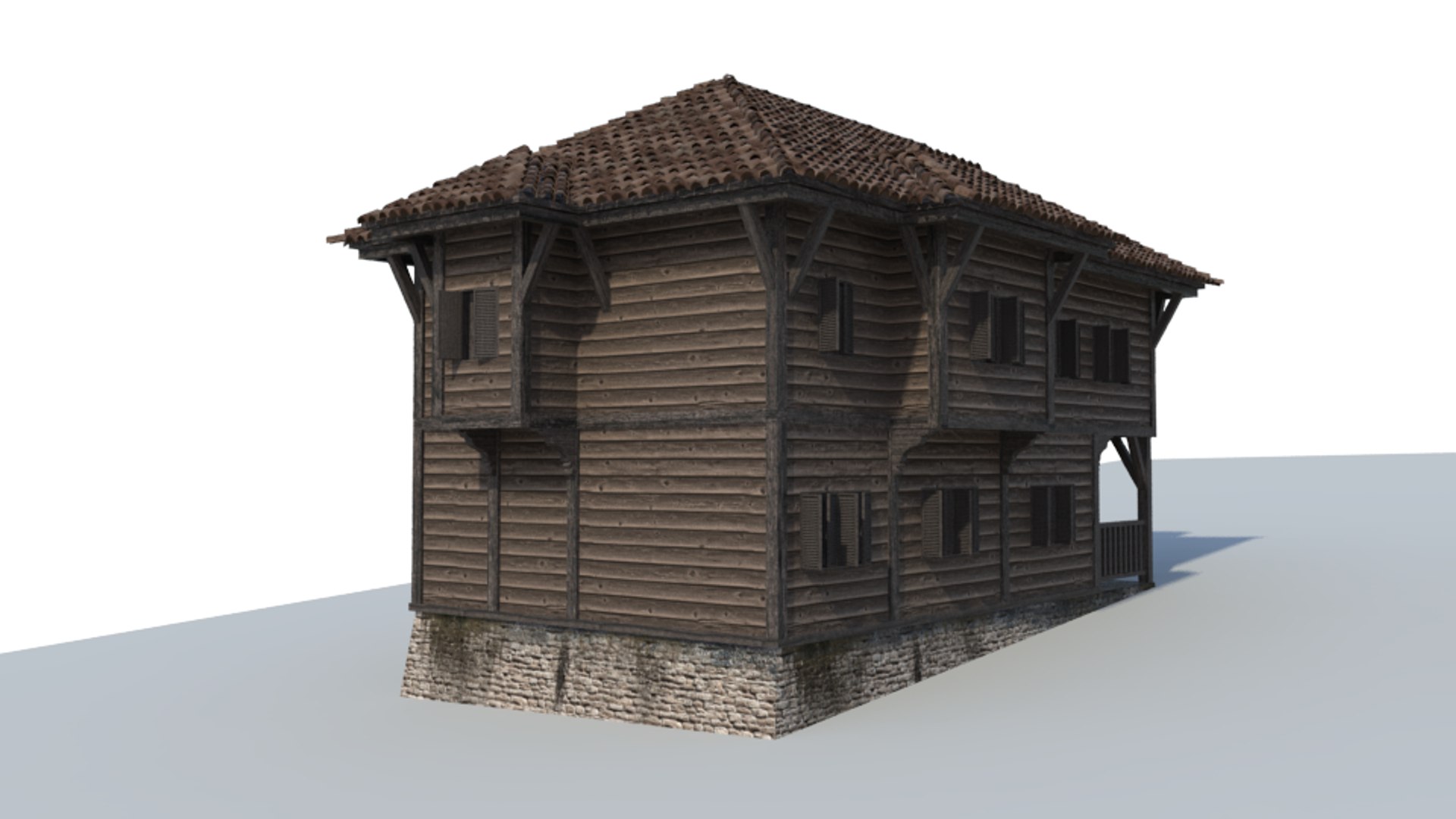 3d 3 Houses Model