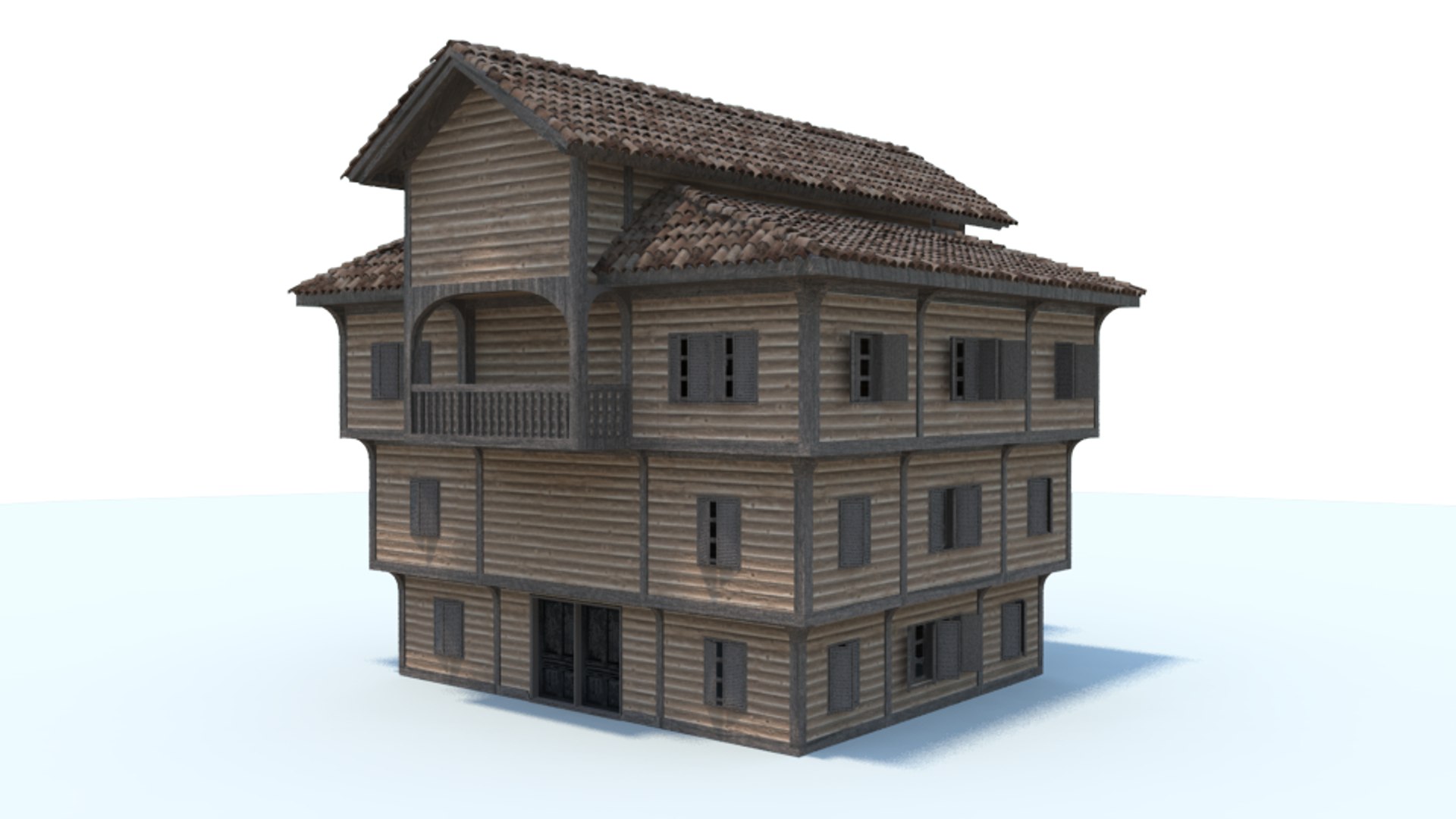 3d 3 Houses Model