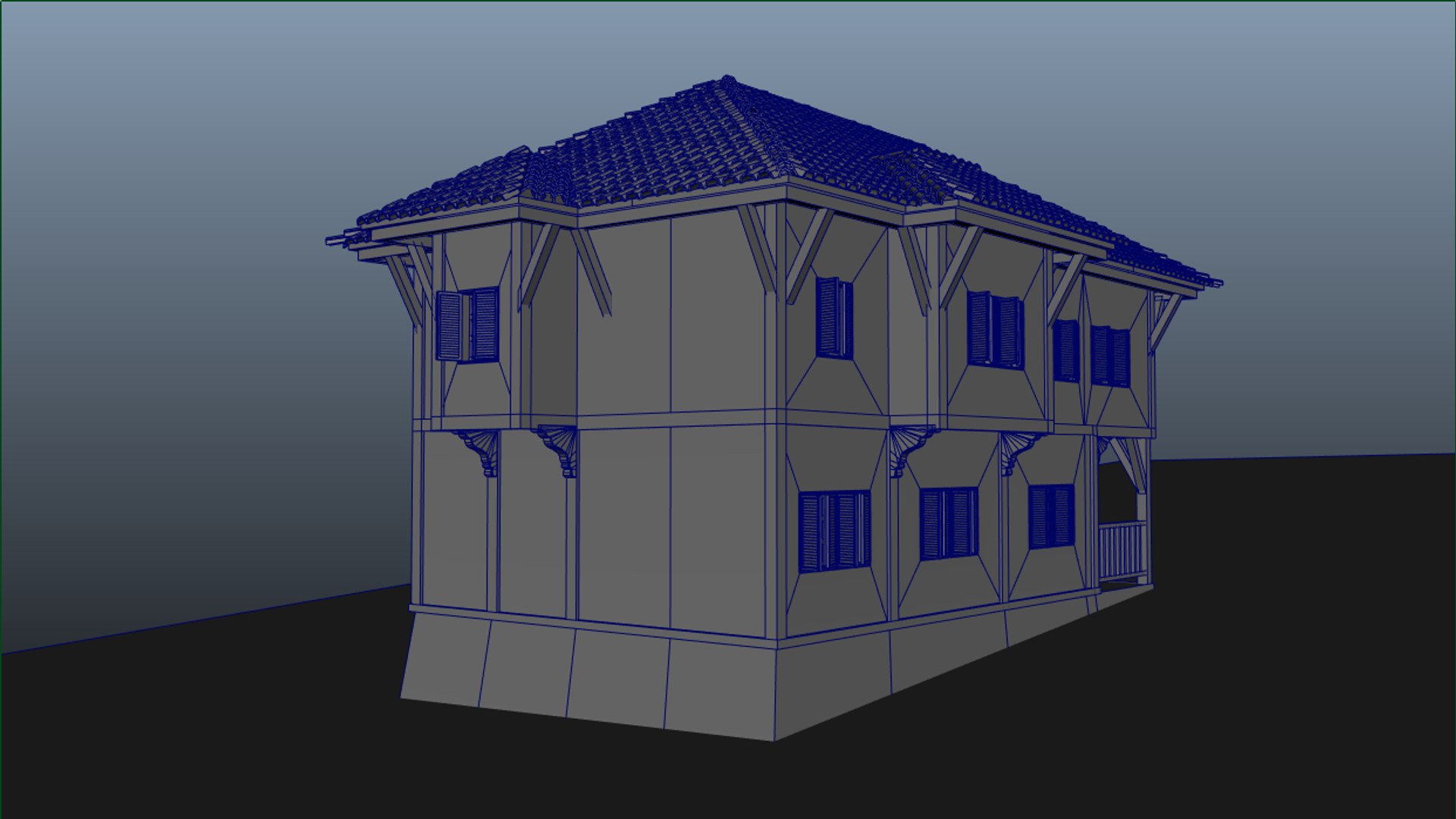 3d 3 Houses Model