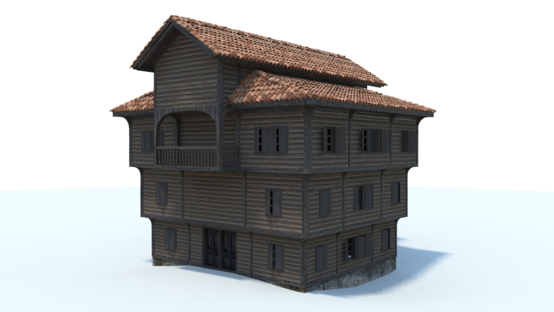 3d 3 Houses Model
