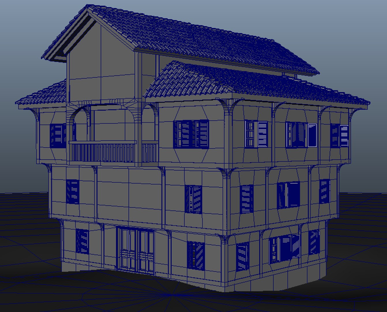 3d 3 Houses Model