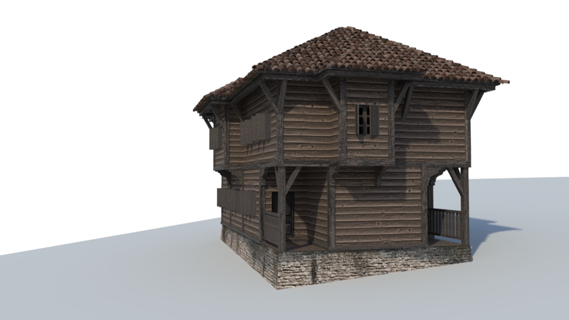 3d 3 Houses Model