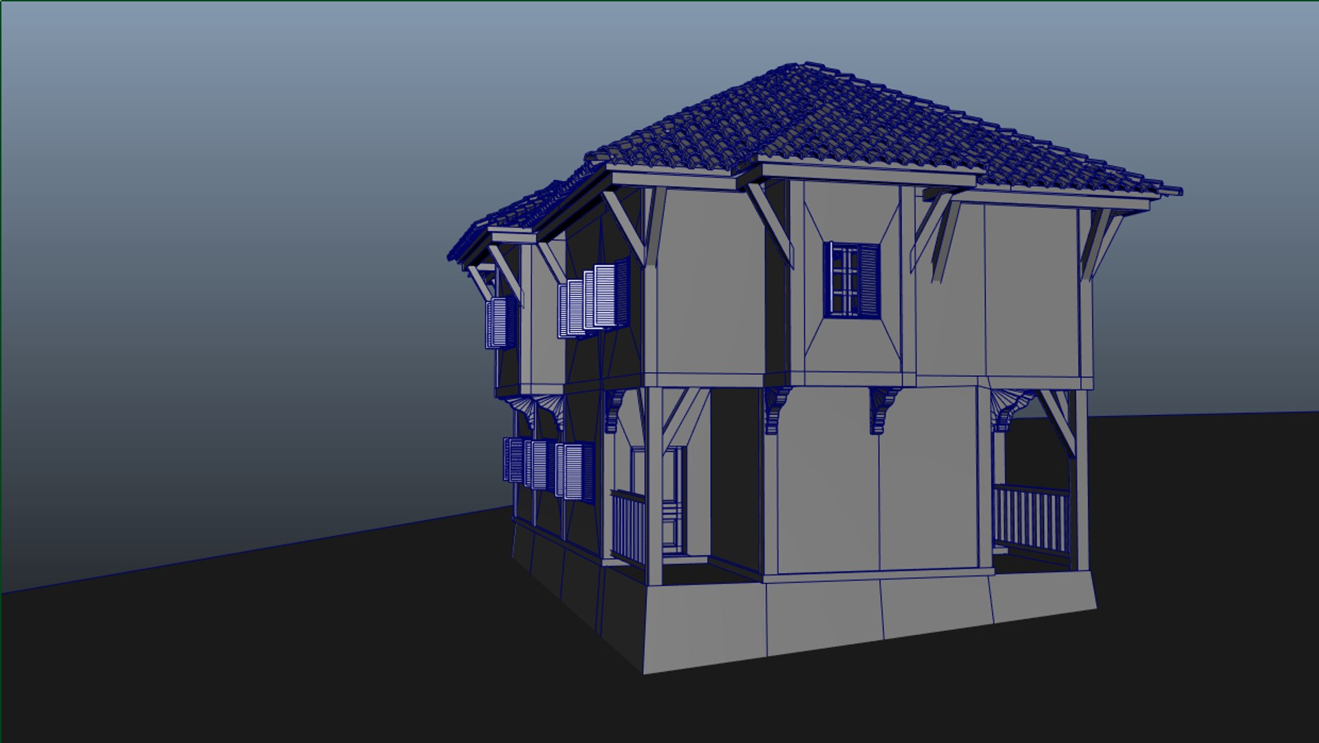 3d 3 Houses Model