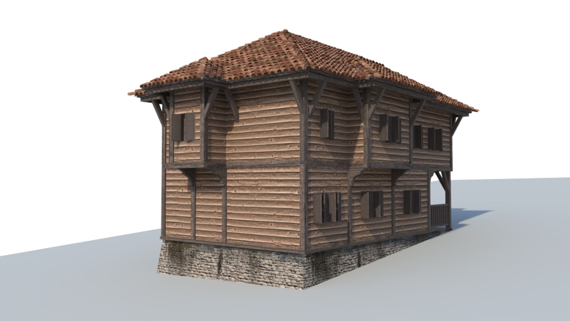3d 3 Houses Model