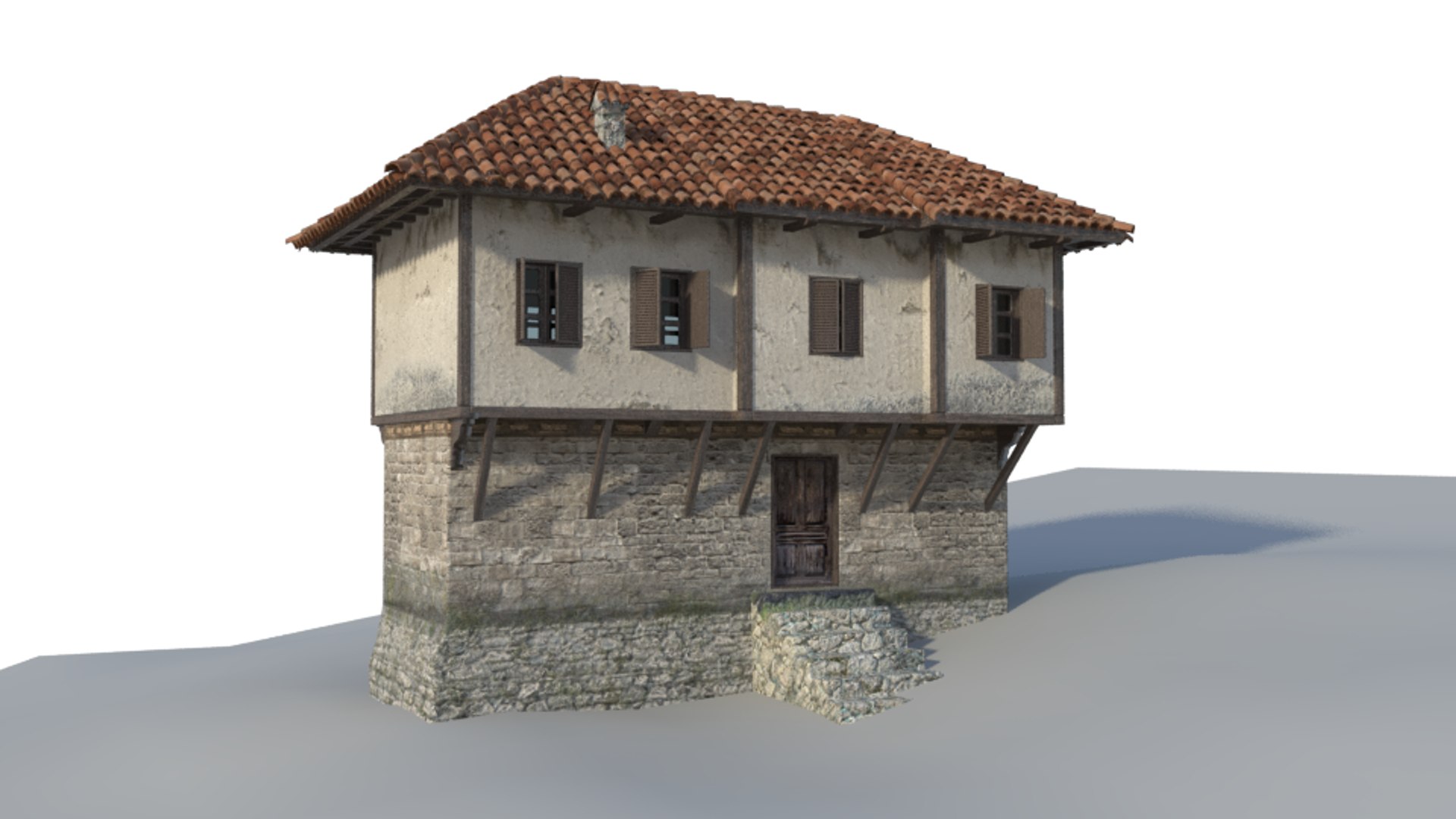 3d 3 houses model