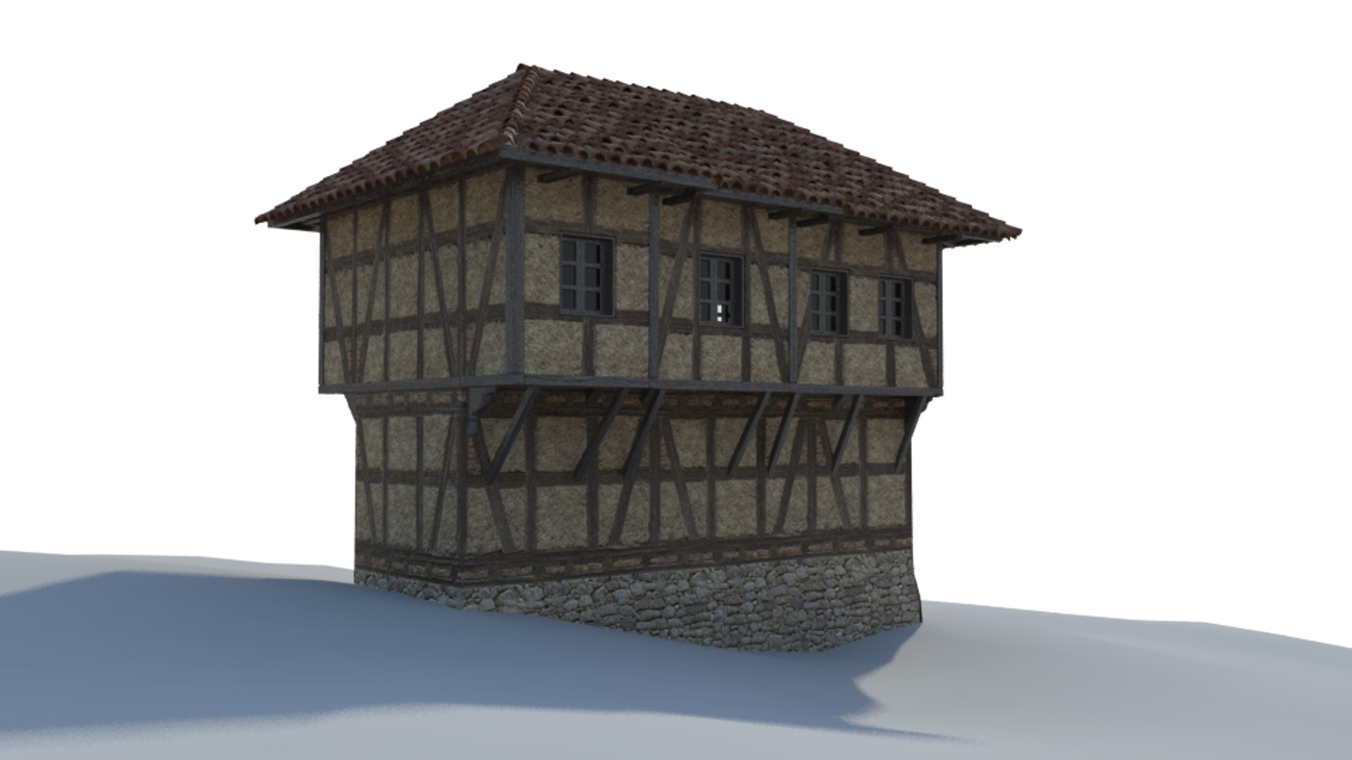3d 3 Houses Model