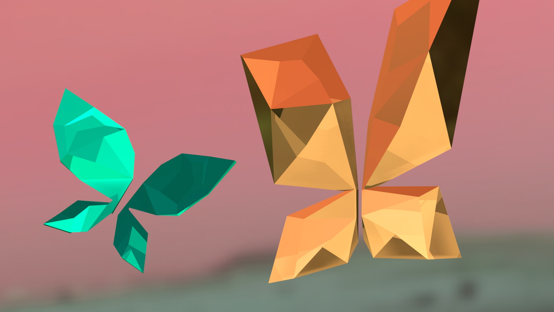 3D 4 GEOMETRIC BUTTERFLIES RIGGED AND ANIMATED - TurboSquid 1758081