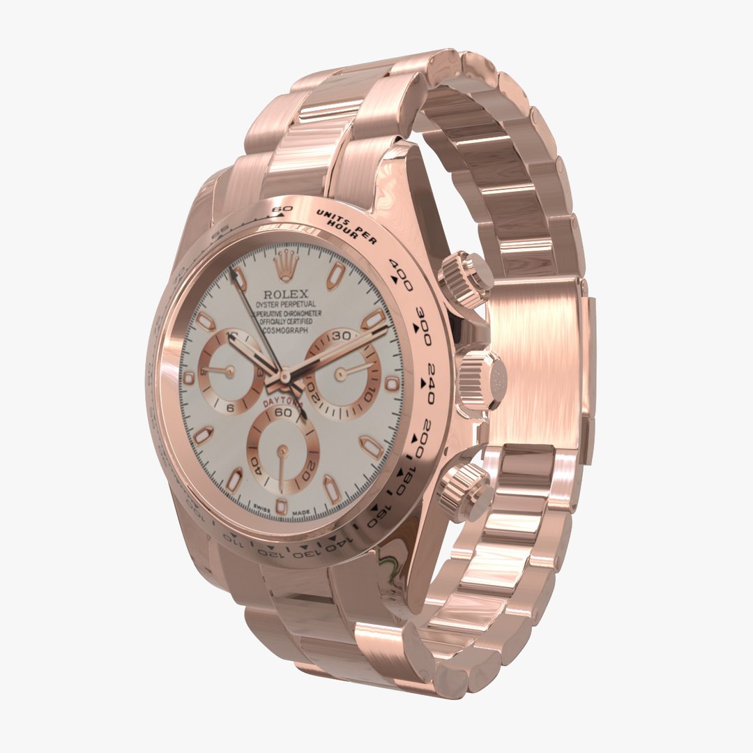 Rolex Cosmograph Daytona Pink Gold - AN Ivory Dial 3D model ...