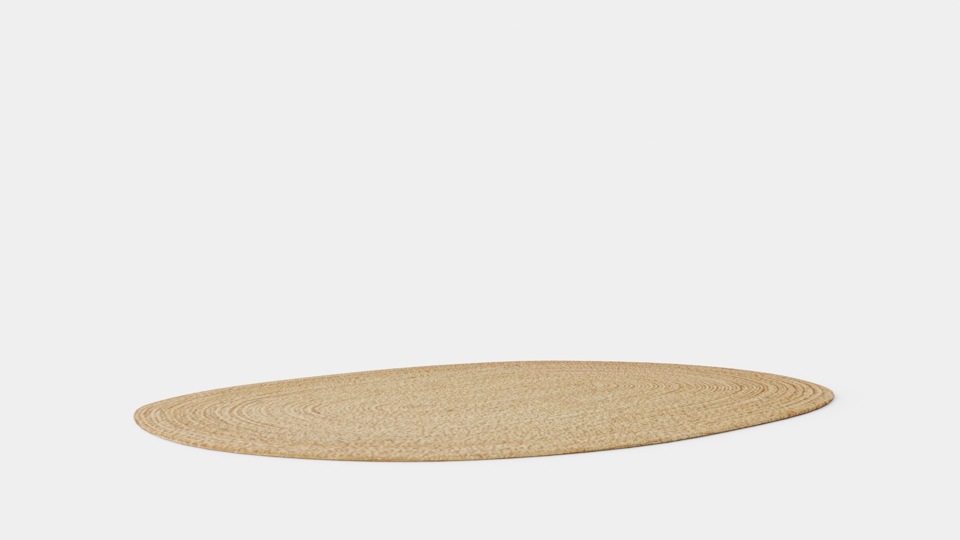 3D Model Oval Rug In Jute Beige - TurboSquid 2246900