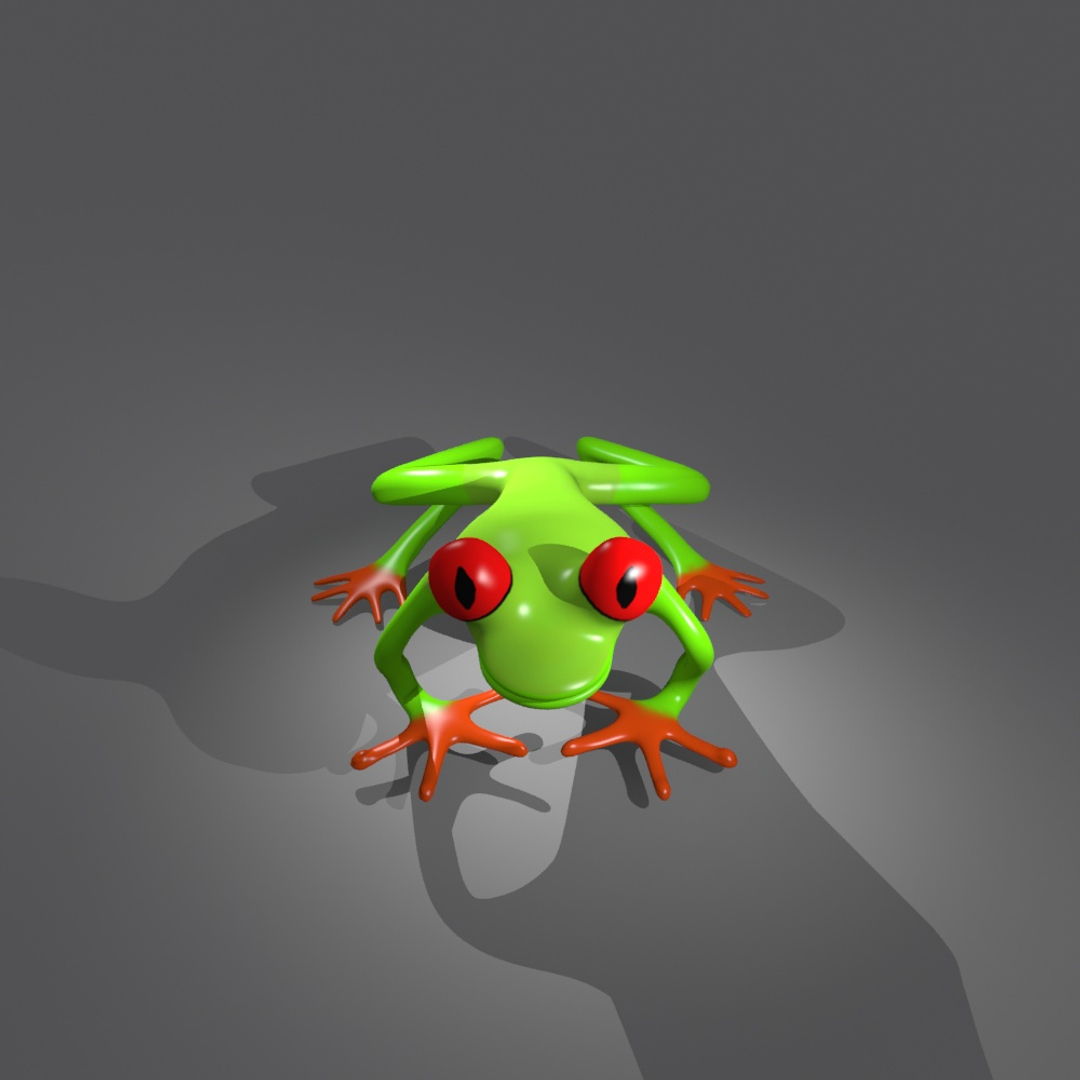 3d Red Eye Frog Model