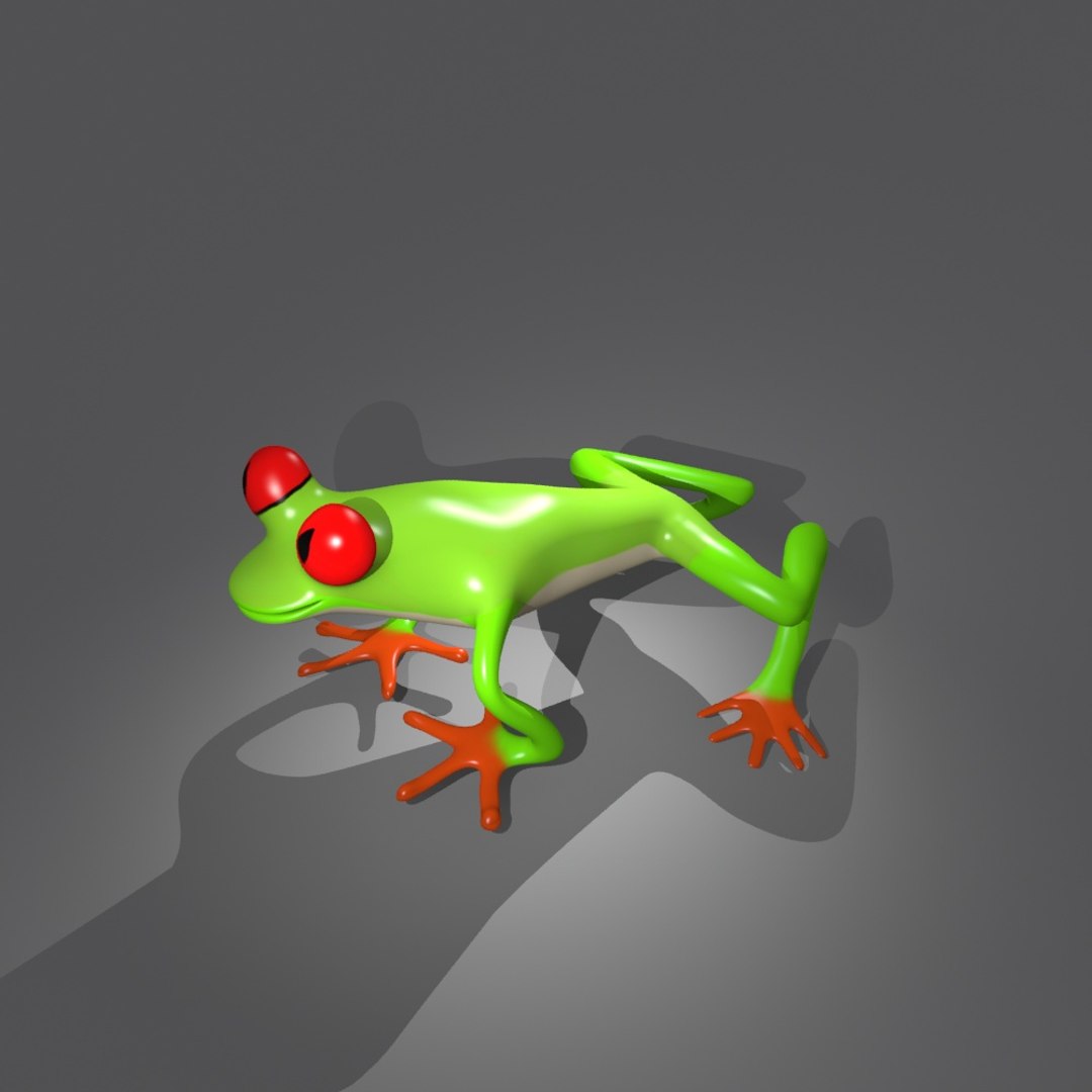 3d Red Eye Frog Model