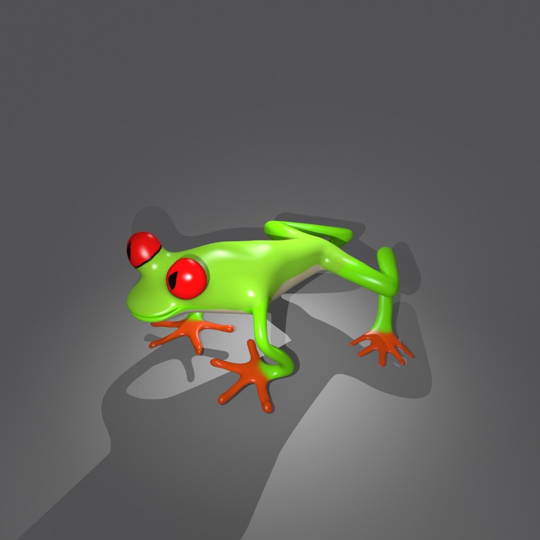 3d Red Eye Frog Model